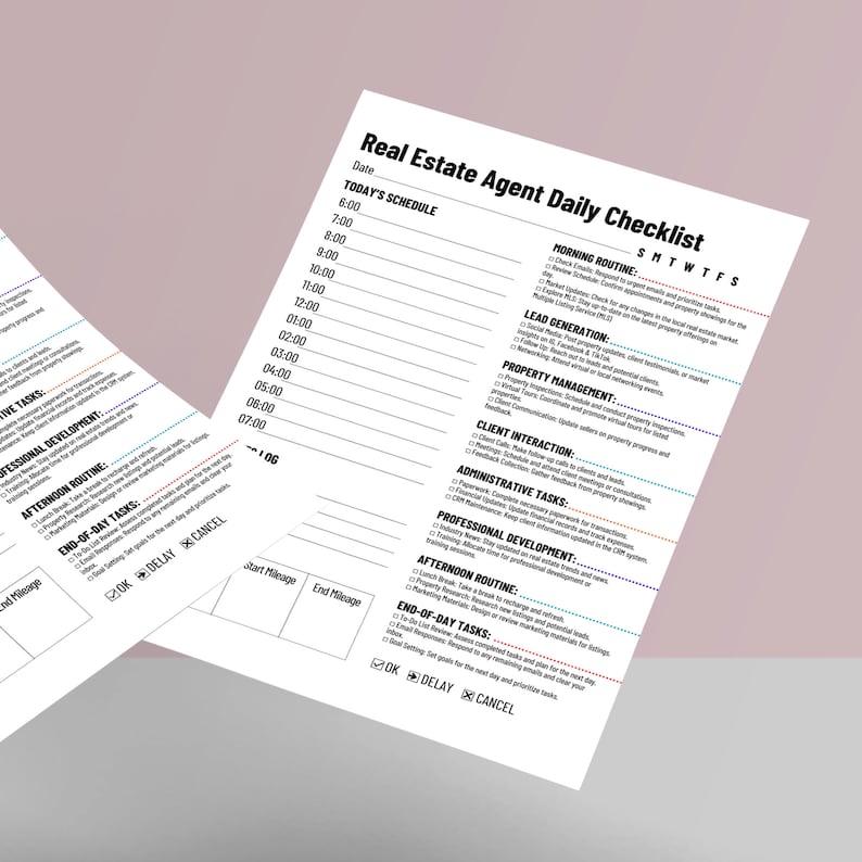 Real Estate Agent Daily Checklist and Business Planner: Digital ...