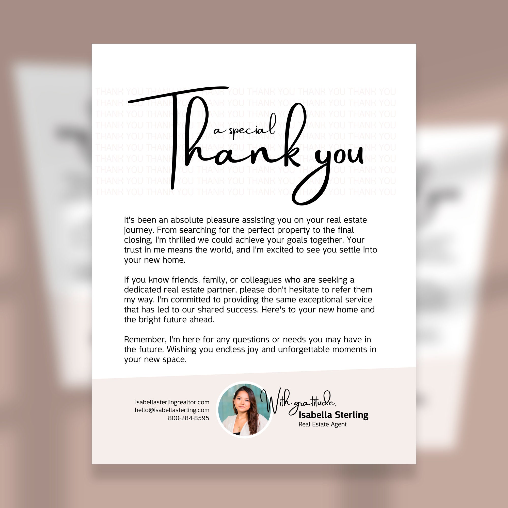 Realtor Marketing Thank You Letter | Referral Prospecting | New Agent ...