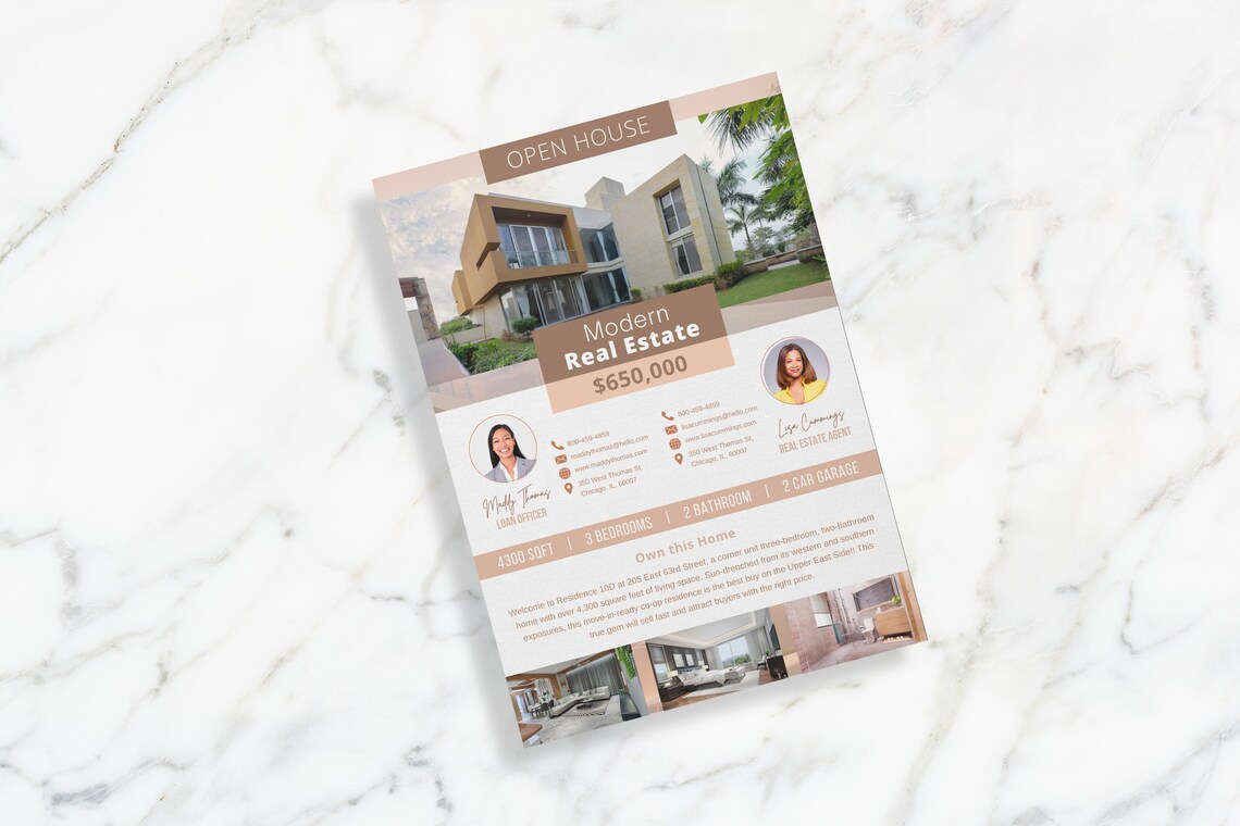 Co-branded Open House Flyer Template, Real Estate Open House Flyer ...