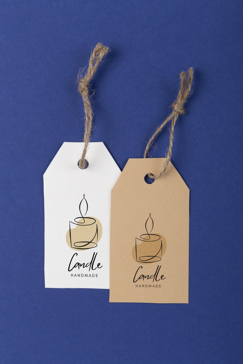 Hand Drawn Logo, Candle Logo, Custom Logo Design, Premade Business Logo ...