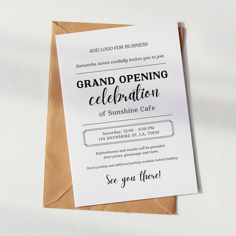 Simple Business Invitation Template, Add Logo, Printable Business ...