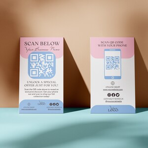Custom QR Code Sign Design, Scan QR Code Template, Printable Scan to ...