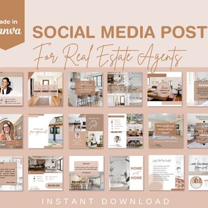 20 Real Estate Instagram Post, Boho Realtor Branding,realtor Marketing ...