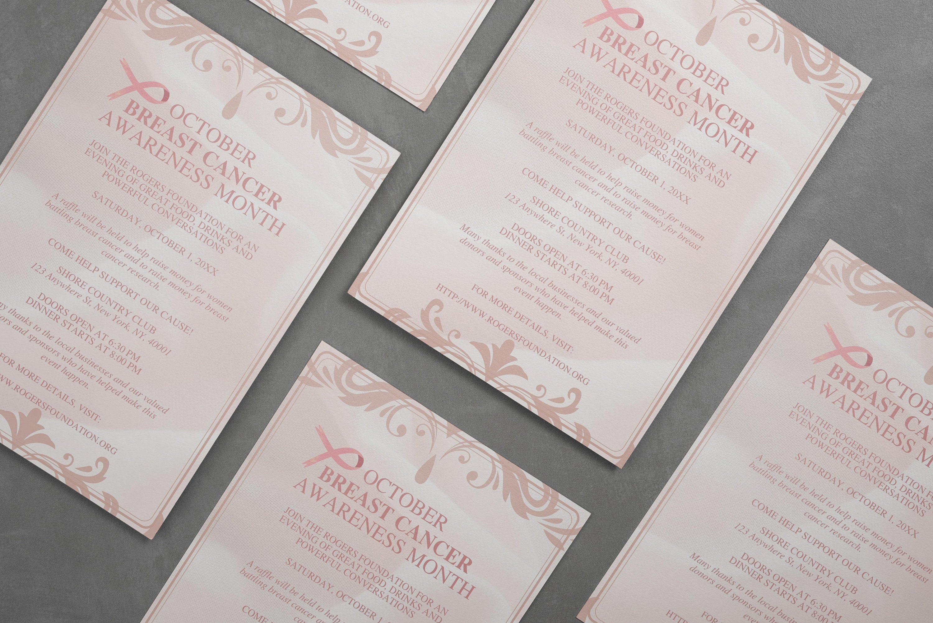 Breast Cancer Event Invitation, Breast Cancer Awareness Month, DIY ...