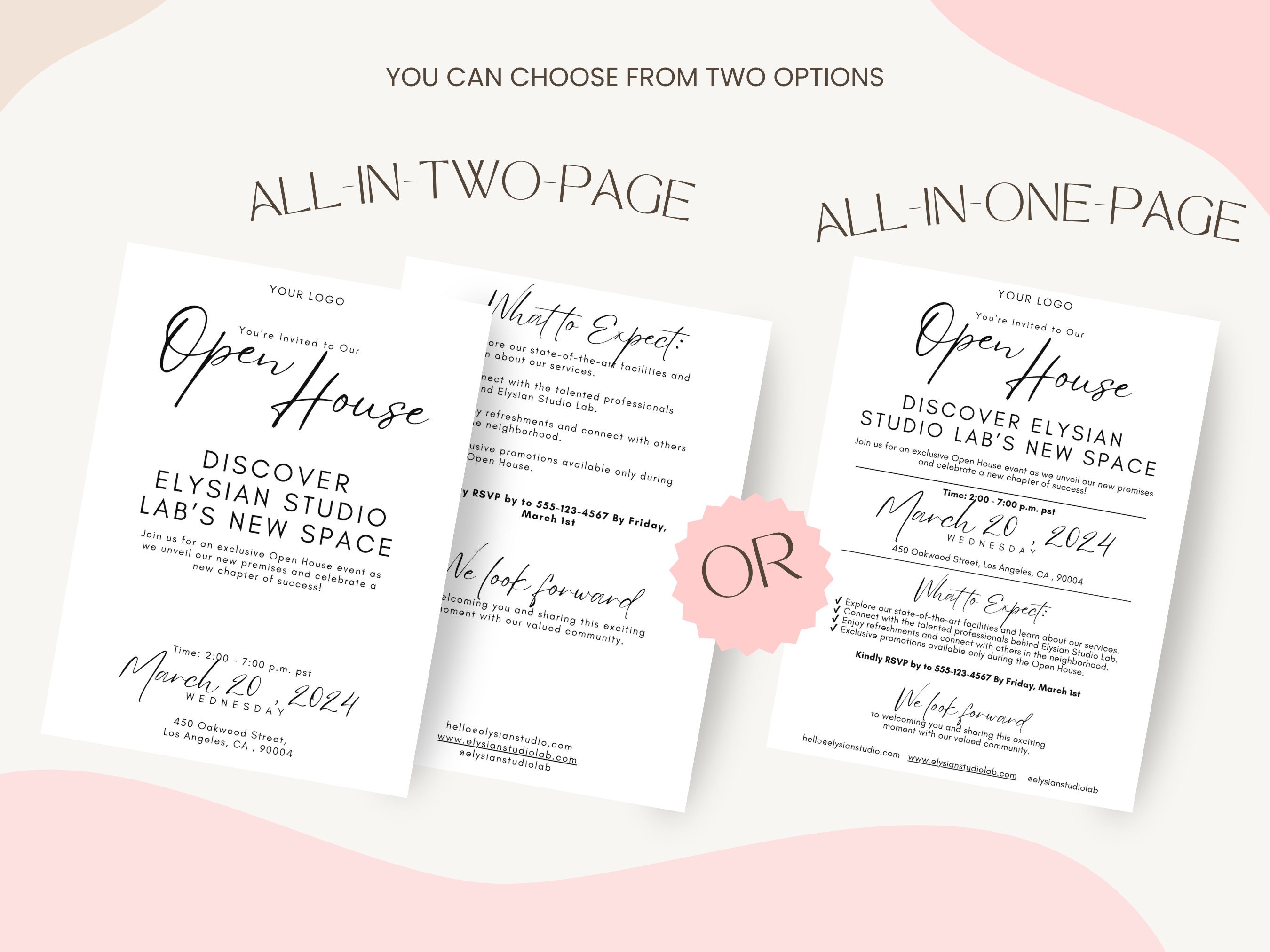 Open House Invitation Template | Mixer Invite | Small Business ...