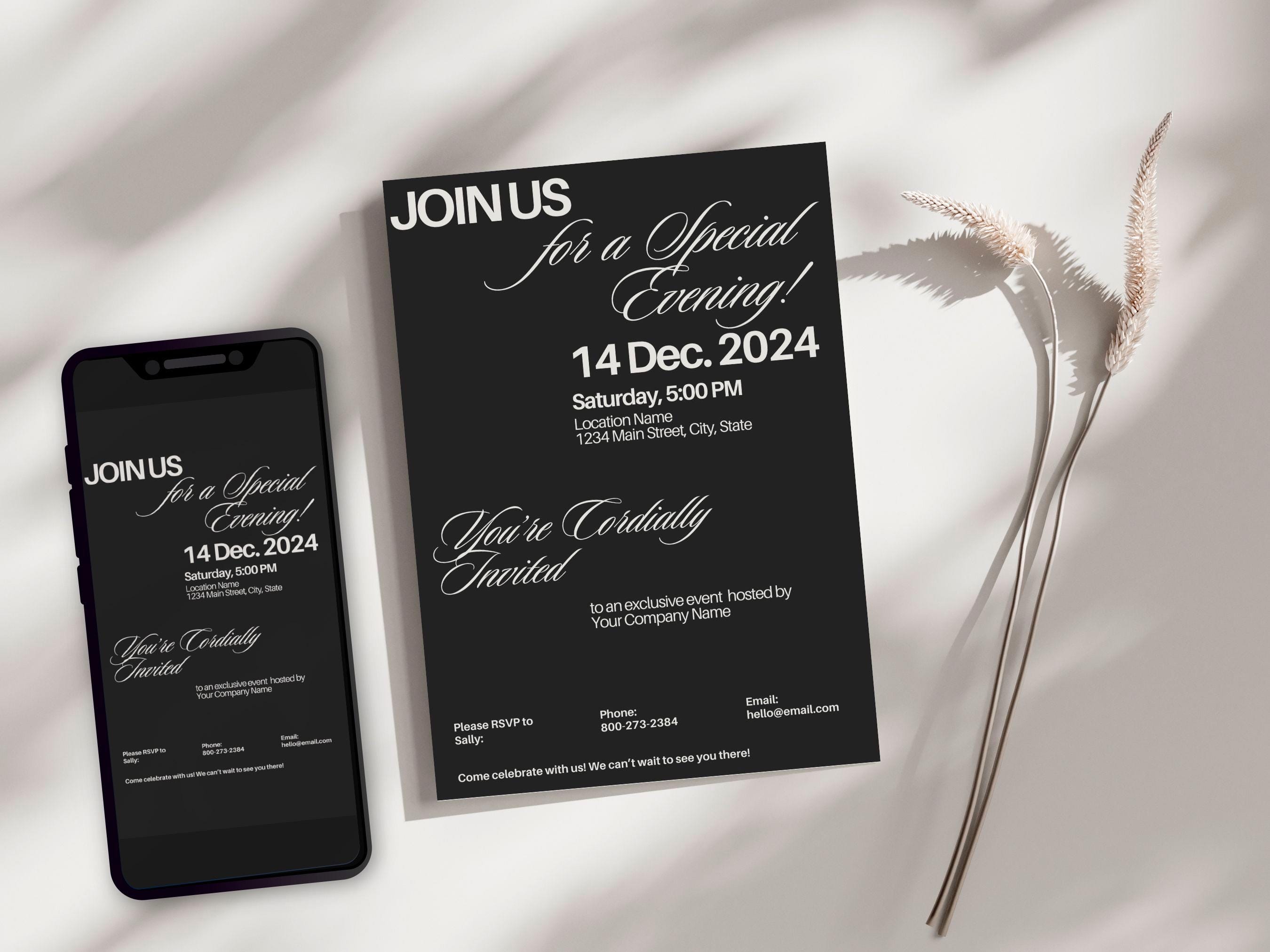 Minimalist White Party Event Fundraiser Invitation | Business Event ...