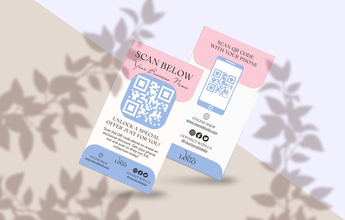 Custom QR Code Sign Design, Scan QR Code Template, Printable Scan to ...