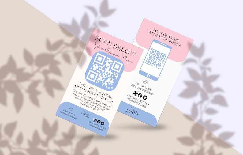 Custom QR Code Sign Design, Scan QR Code Template, Printable Scan to ...