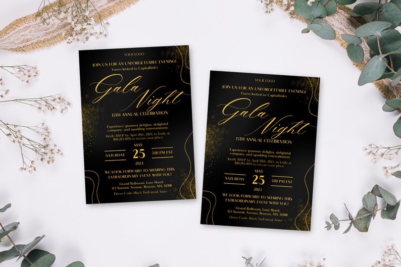 Gala Invitation Template, Dinner Party Invitation, Business Invitation ...