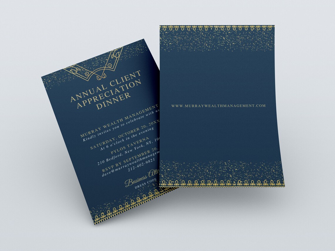 Annual Client Appreciation Dinner Party Invitation Editable Template ...