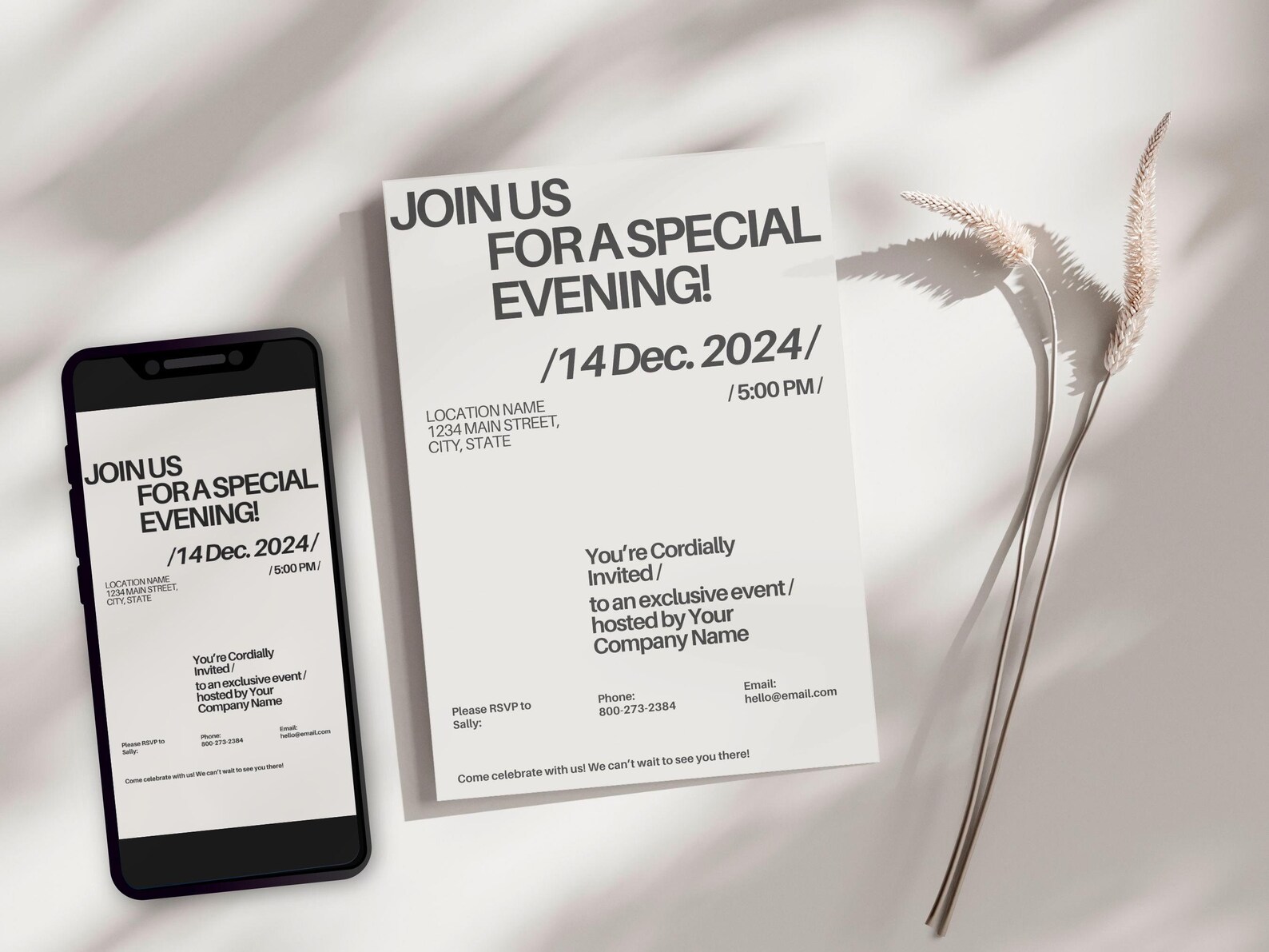 Business Invitation Template, Special Event Invitation, Digital You're ...