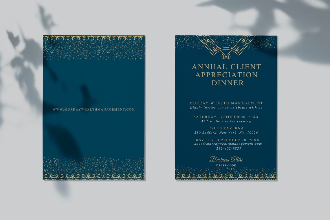 Annual Client Appreciation Dinner Party Invitation Editable Template ...