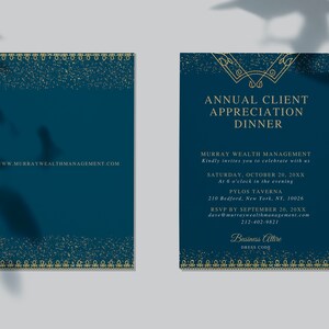 Annual Client Appreciation Dinner Party Invitation Editable Template ...