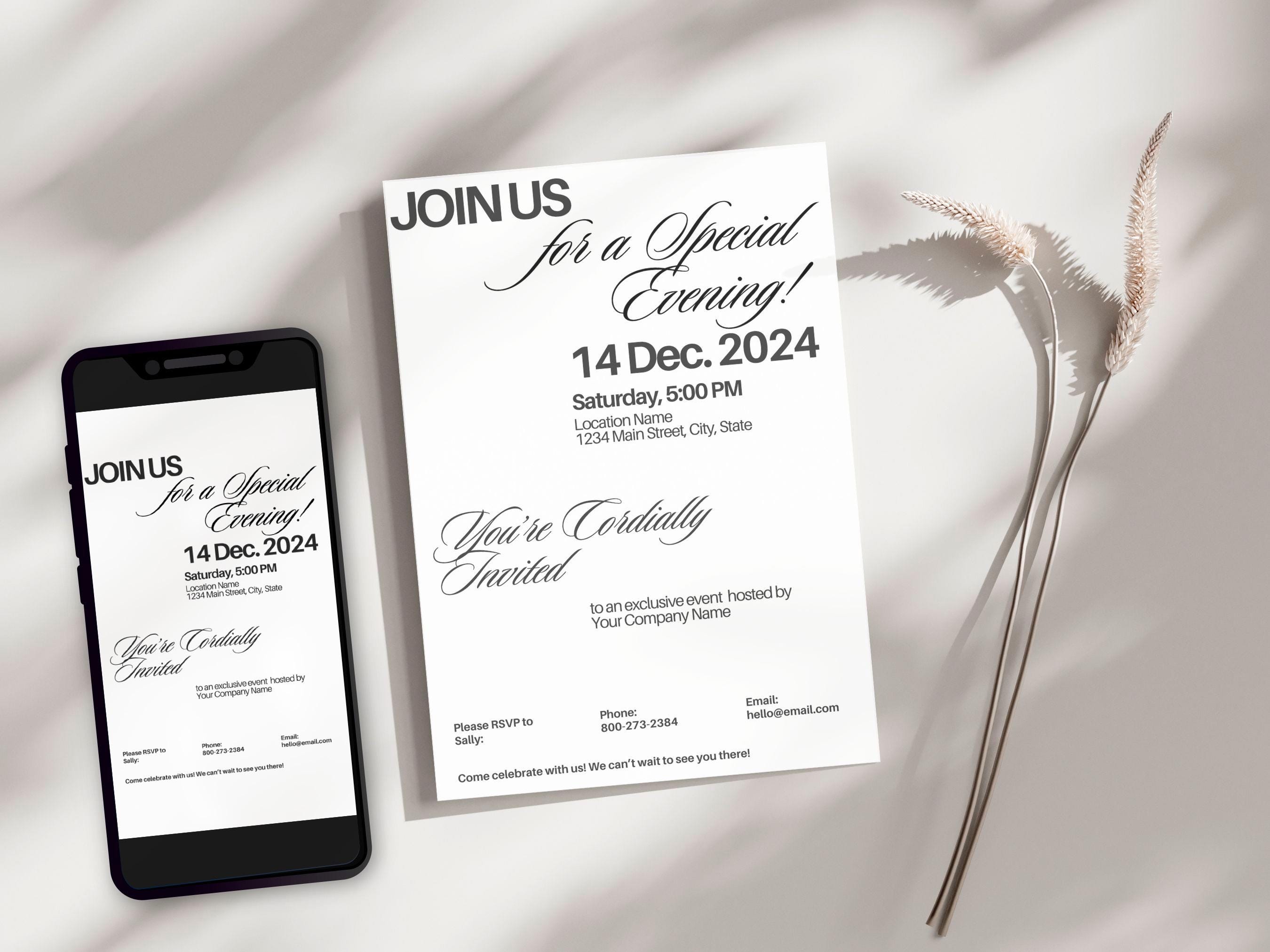 Minimalist White Party Event Fundraiser Invitation | Business Event ...