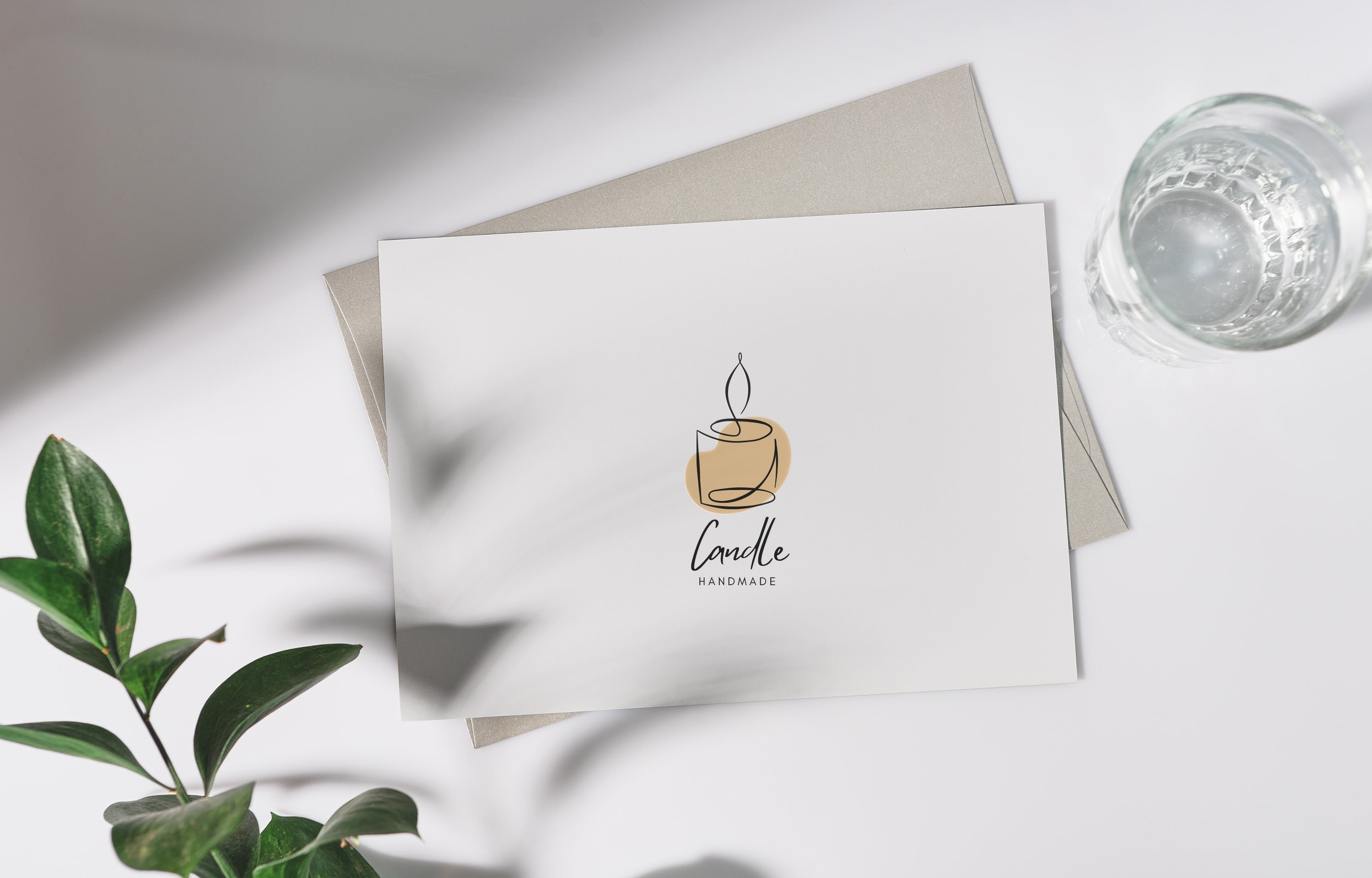 Hand Drawn Logo, Candle Logo, Custom Logo Design, Premade Business Logo ...