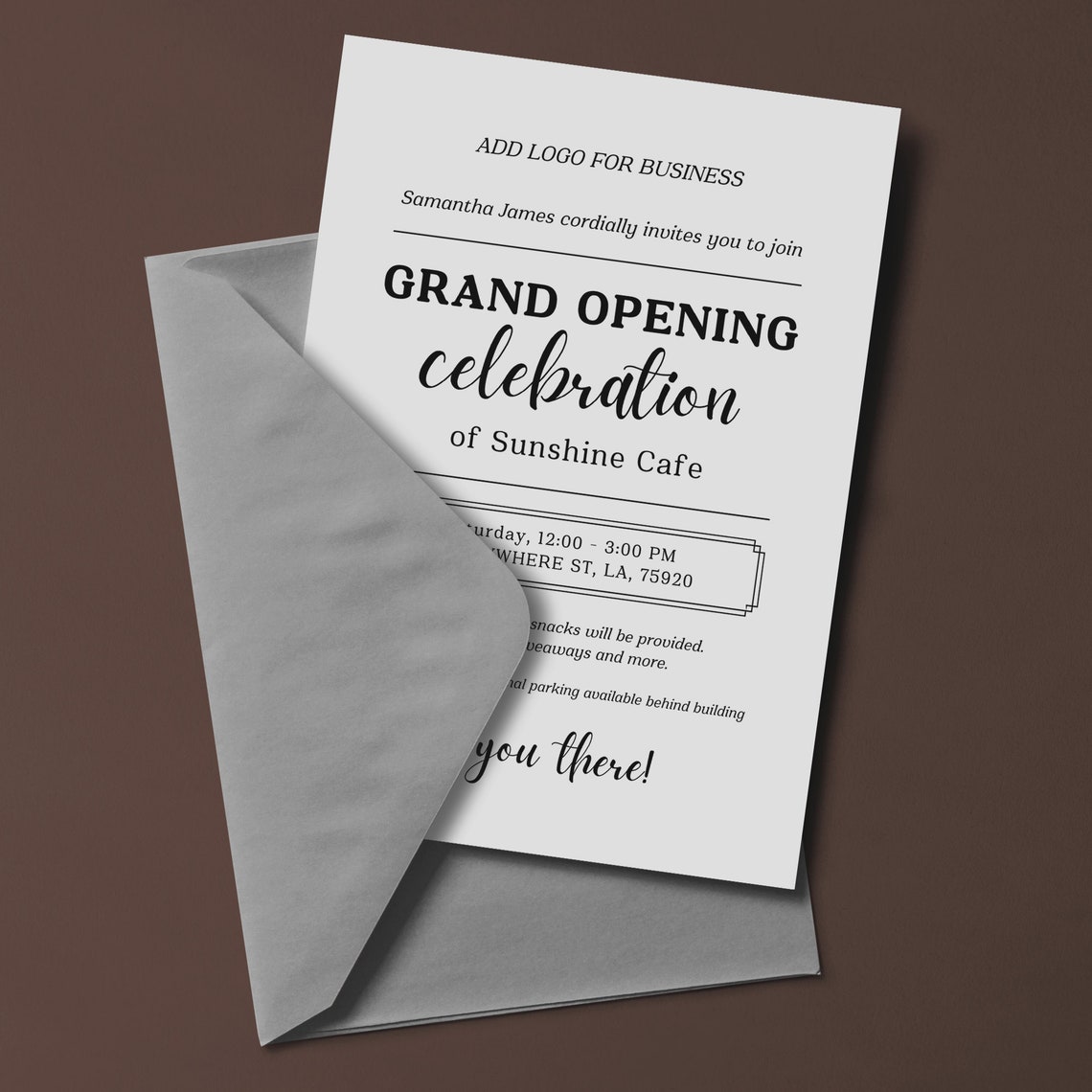 Simple Business Invitation Template, Add Logo, Printable Business ...