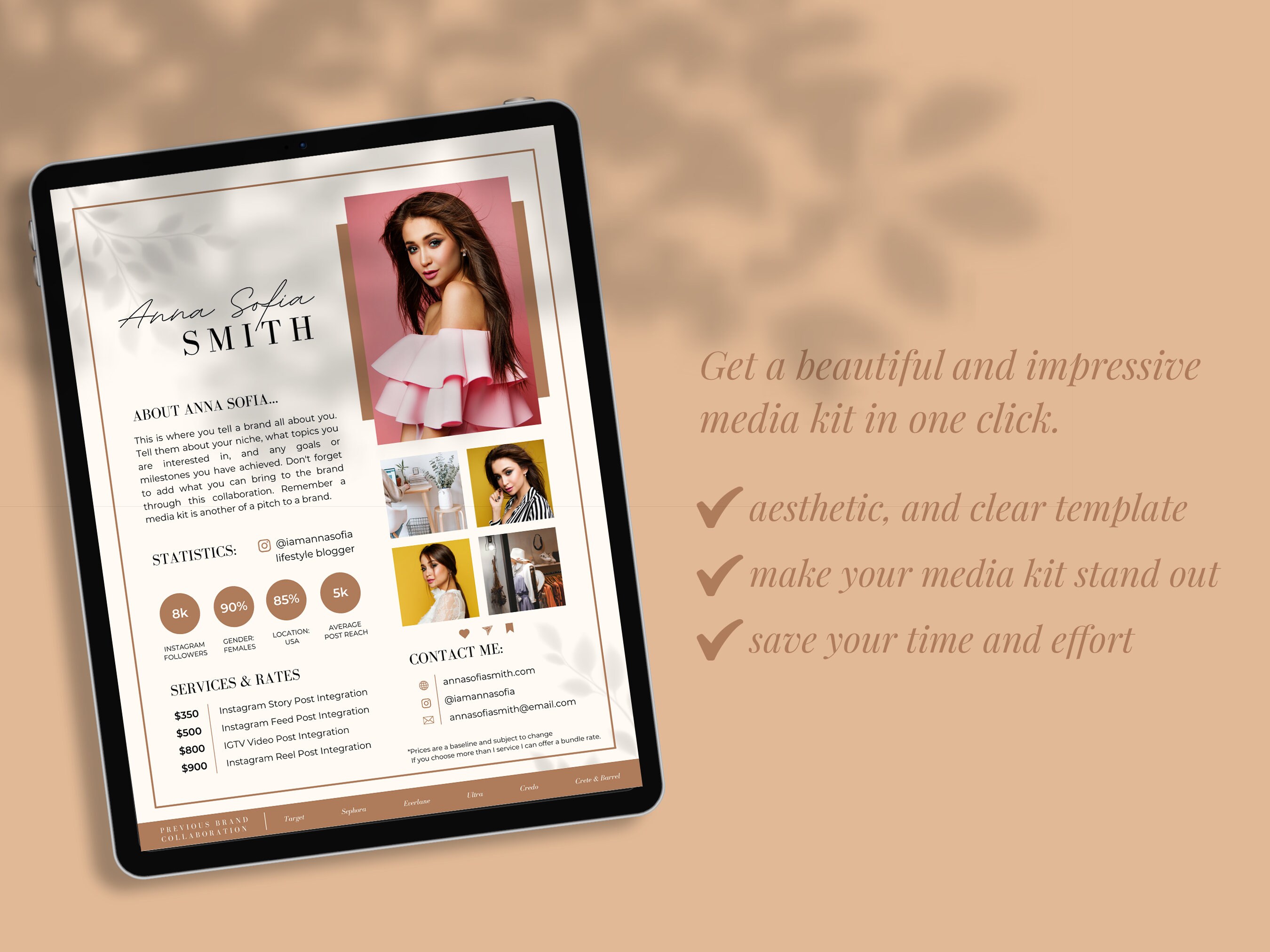 Influencer Media Kit Tiktok and Instagram Influencer Marketing ...