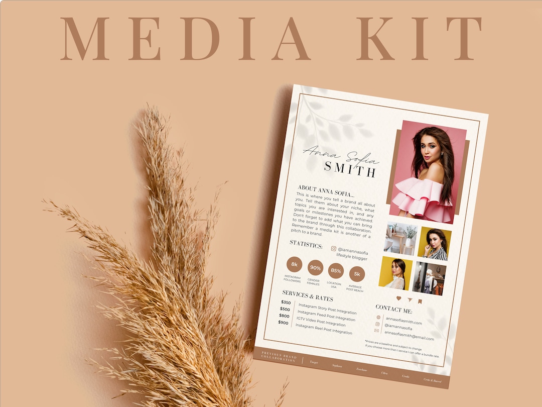 Influencer Media Kit Tiktok and Instagram Influencer Marketing - Etsy