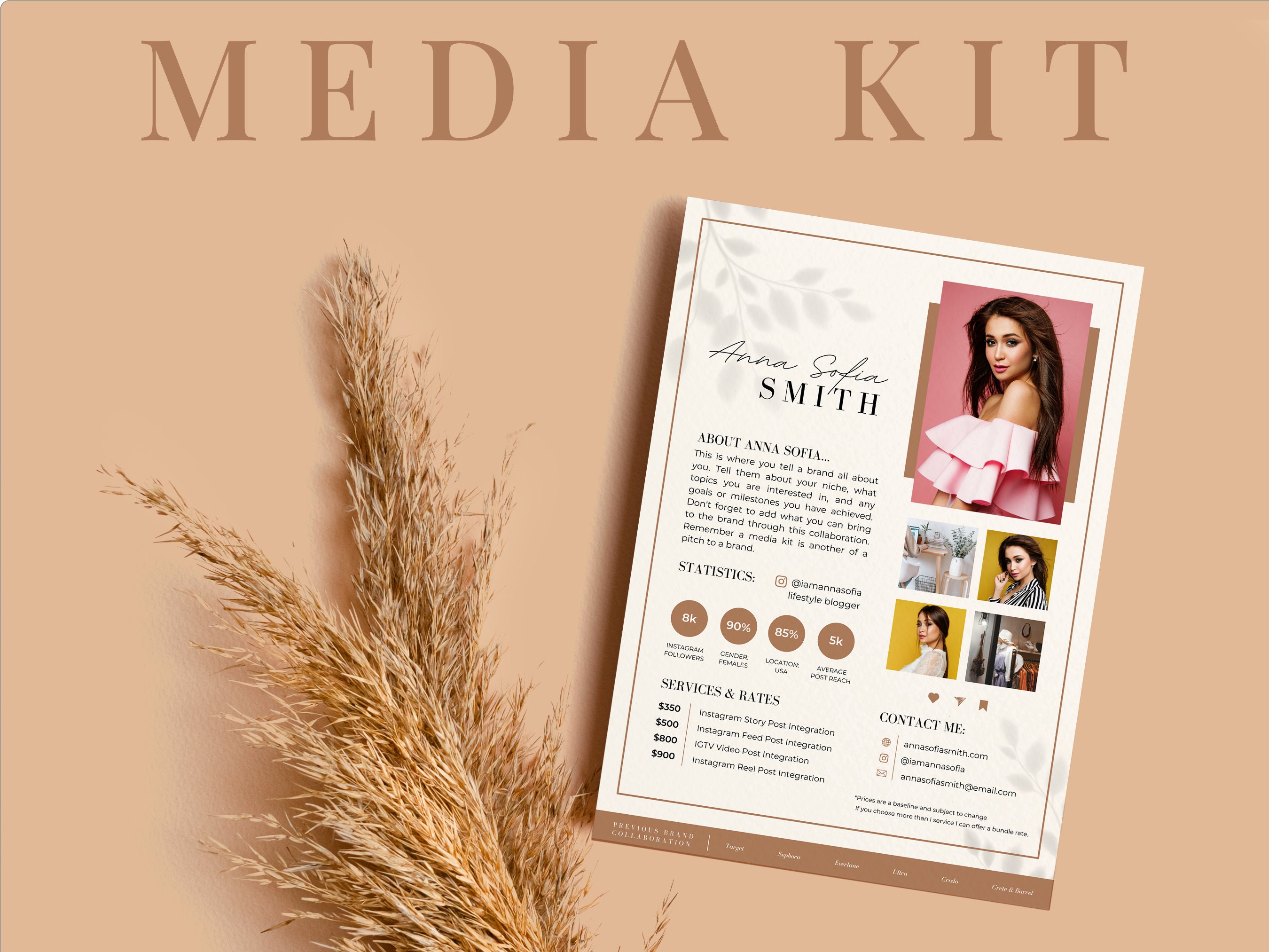 Influencer Media Kit Tiktok and Instagram Influencer Marketing ...