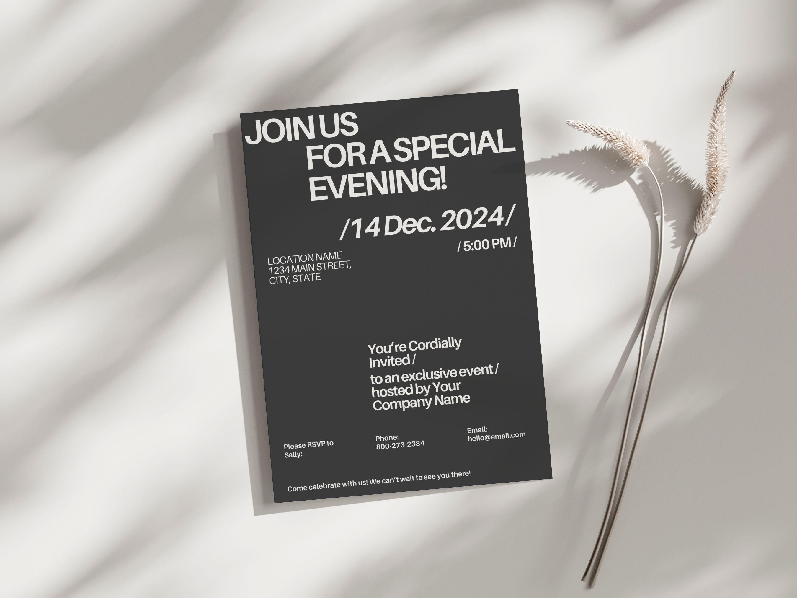 Business Invitation Template, Special Event Invitation, Digital You're ...
