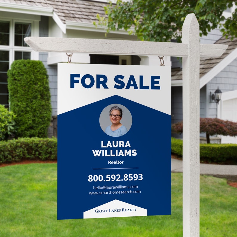 Modern for Sale Sign Template, Canva Real Estate for Sale Sign Template ...