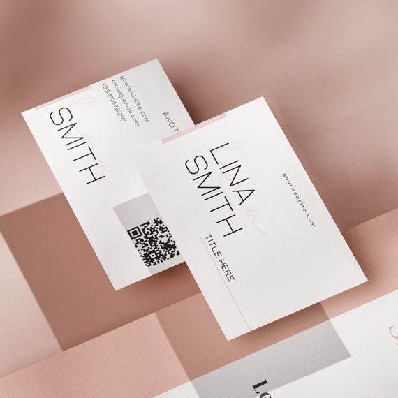 Business Card Template QR Code Instant Download Printable - Etsy