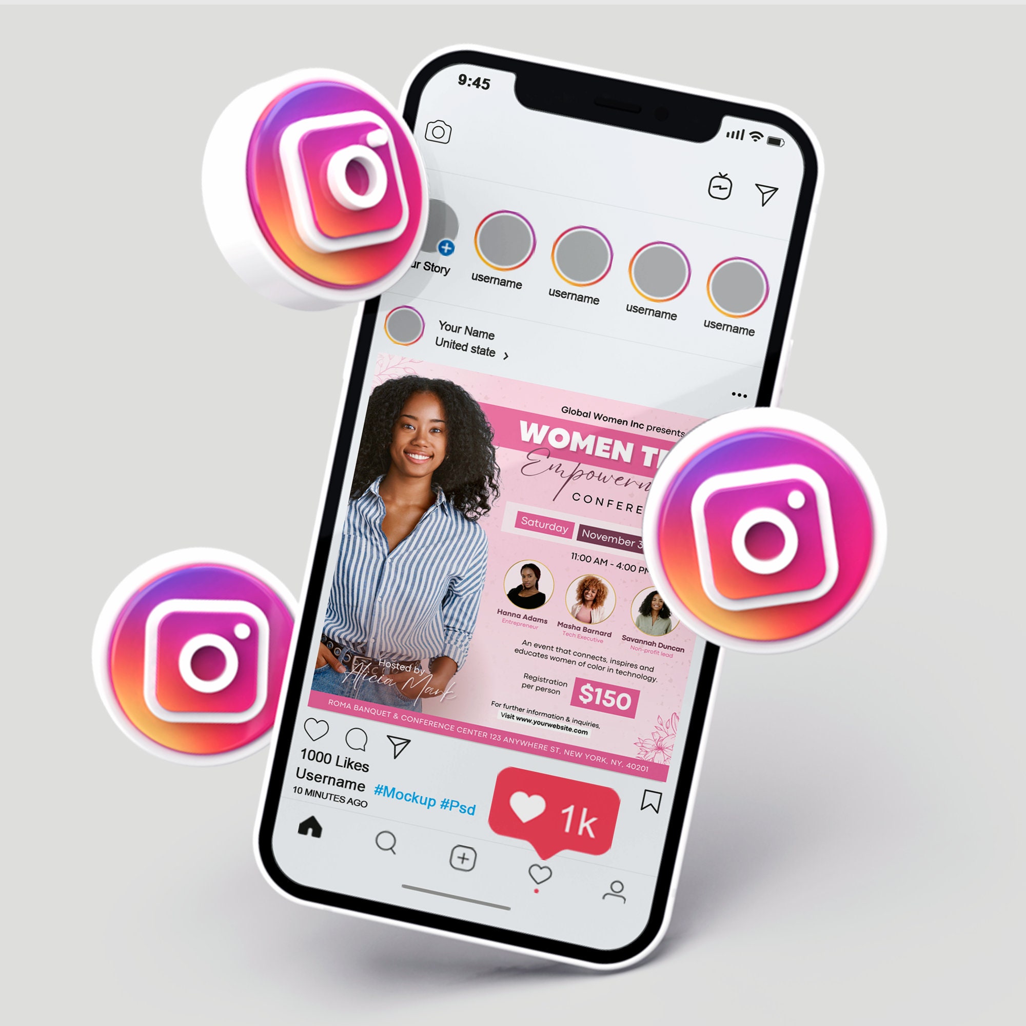 Women's Conference Flyer, Business Women Event Flyer Template, Social ...