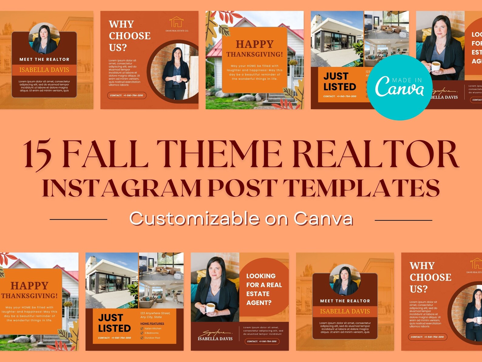 Fall Social Media Post for Realtors Real Estate Marketing Canva ...