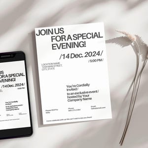 Business Invitation Template, Special Event Invitation, Digital You're ...