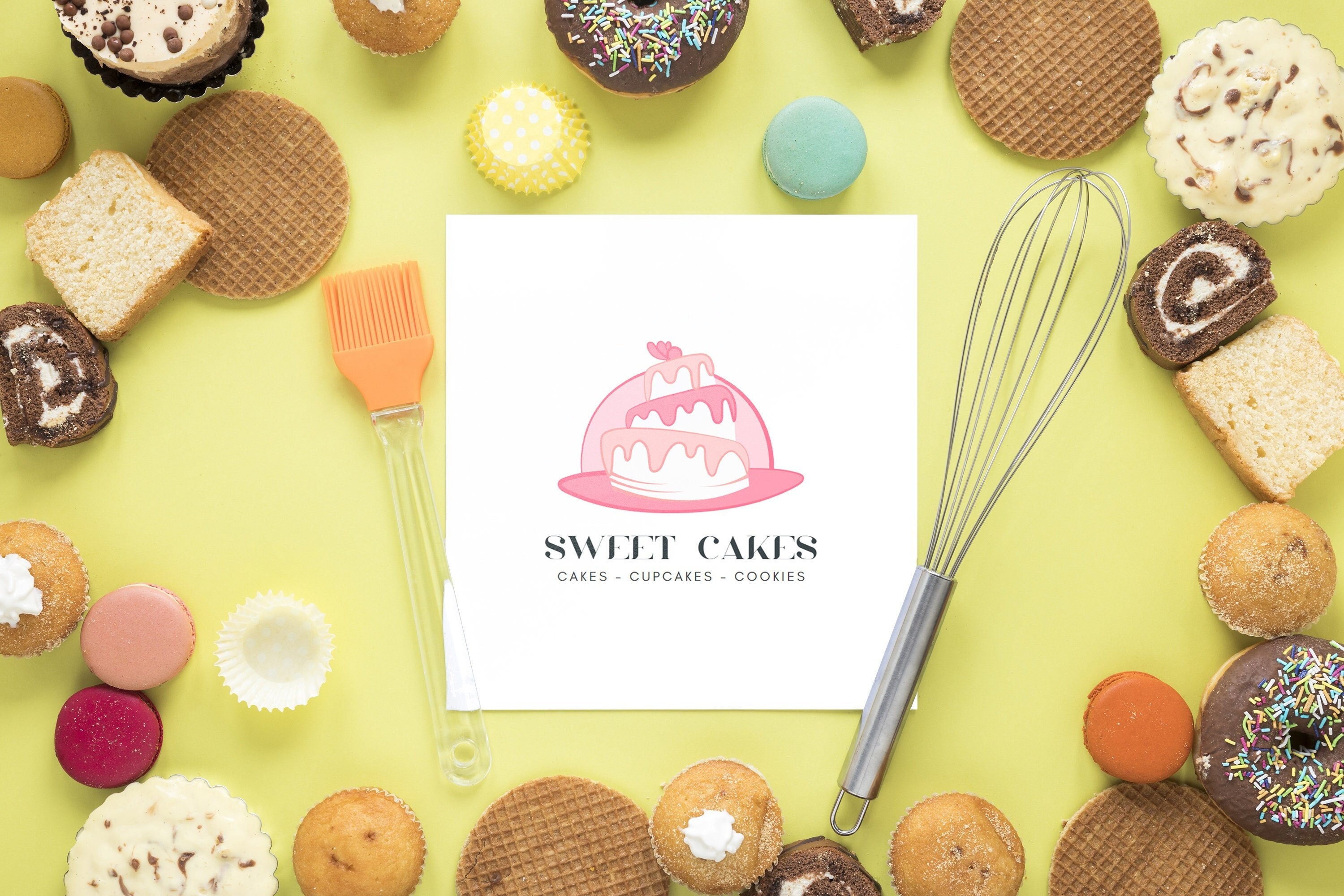 Bakery Logo Premade Logo Design Pretty Cake Logo Logo for - Etsy