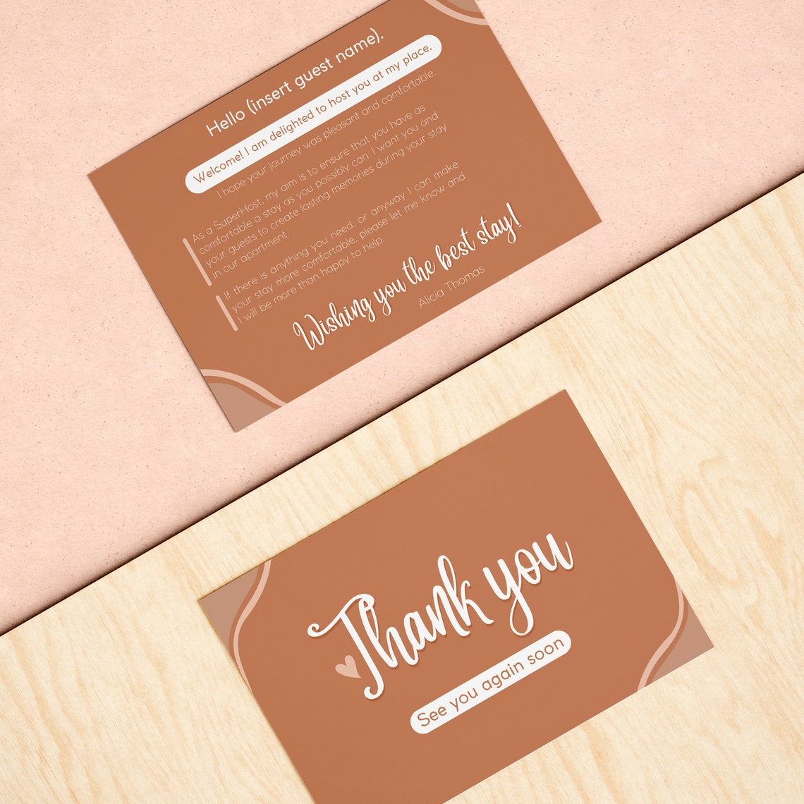 Airbnb Host Thank You Card Template, Canva EDITABLE Airbnb Host ...