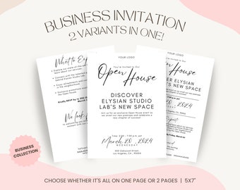 Open House Invitation Template Mixer Invite Small Business Marketing ...