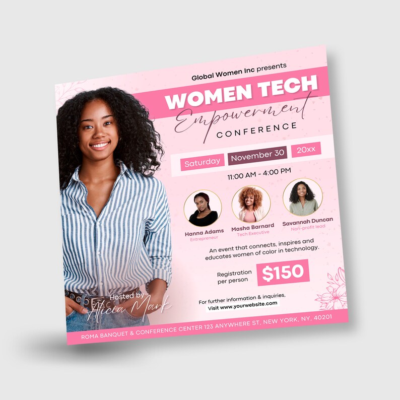 Women's Conference Flyer, Business Women Event Flyer Template, Social ...