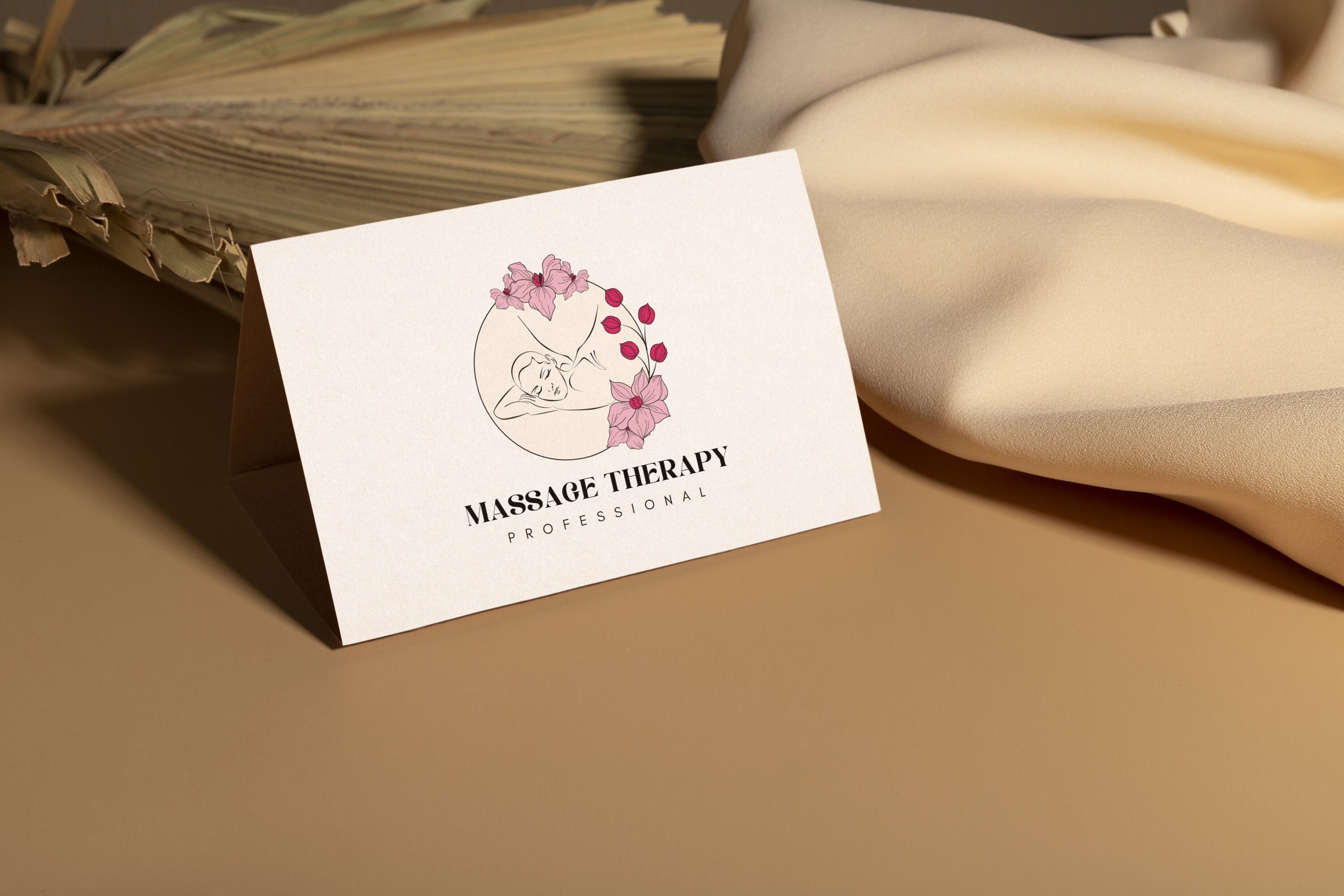Massage Logo, Logo Design Branding Package Premade Circle Logo, Fitness ...