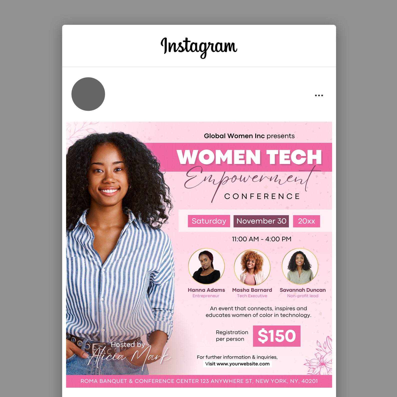 Women's Conference Flyer, Business Women Event Flyer Template, Social ...