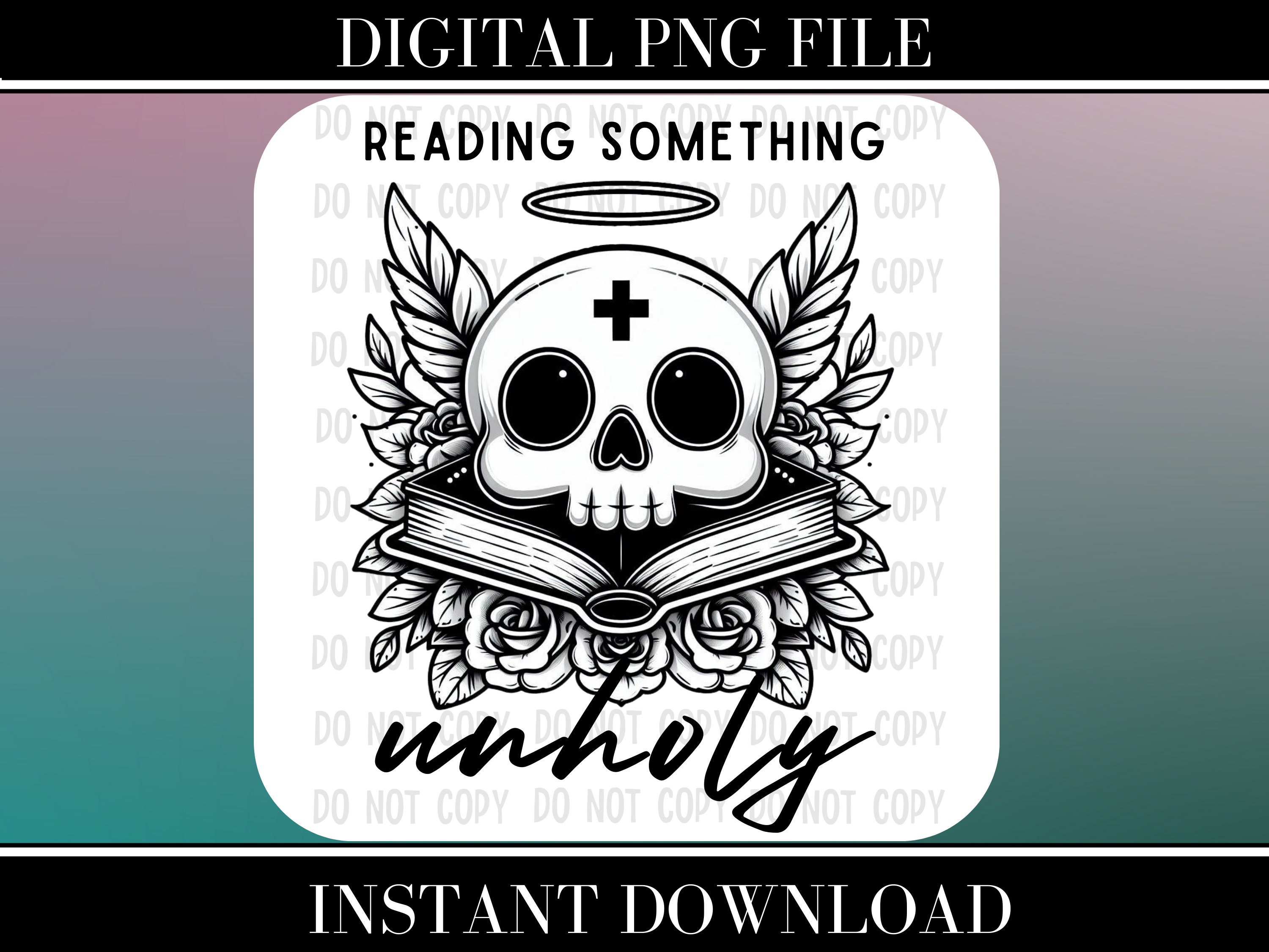 Reading Unholy Skeleton Rose PNG, Dark Romance Printable Art (digital ...