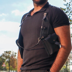 Leather Holster Bag, Shoulder Utility Bag Hip Holster Bag Wist Bag ...