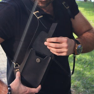 Leather Holster Bag, Shoulder Utility Bag Hip Holster Bag Wist Bag ...