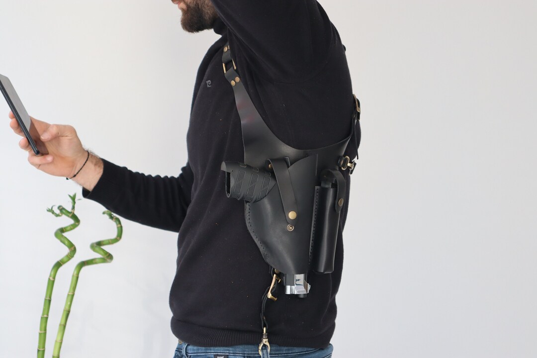 Handmade Leather Shoulder Holster: Universal Fit, Adjustable Size - Etsy