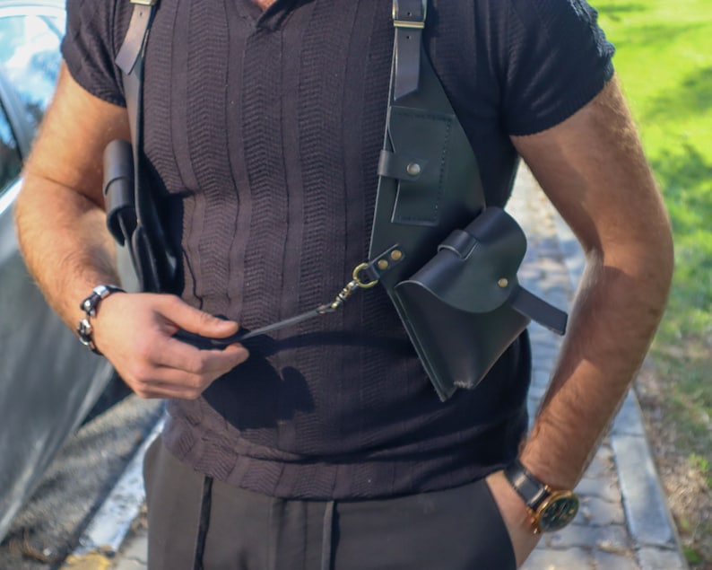 Leather Holster Bag, Shoulder Utility Bag Hip Holster Bag Wist Bag ...