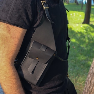 Leather Holster Bag, Shoulder Utility Bag Hip Holster Bag Wist Bag ...