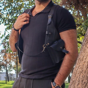 Leather Holster Bag, Shoulder Utility Bag Hip Holster Bag Wist Bag ...