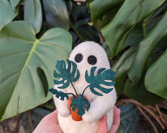 Cute Creepy Monstera Ghost Gardener Decoration for Summer Gardens - Etsy