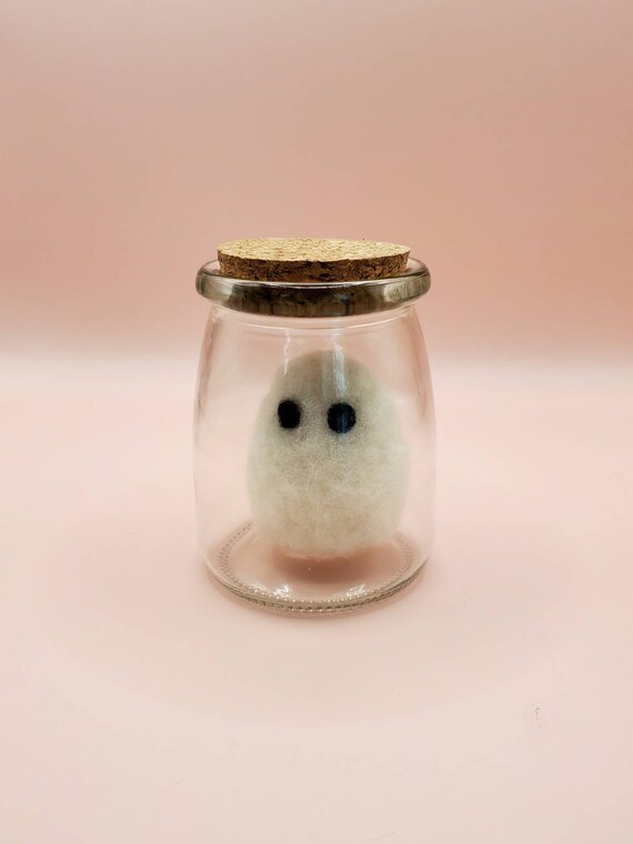 Ghost Specimen in a Jar Creepy Cute Felted Wool Halloween - Etsy