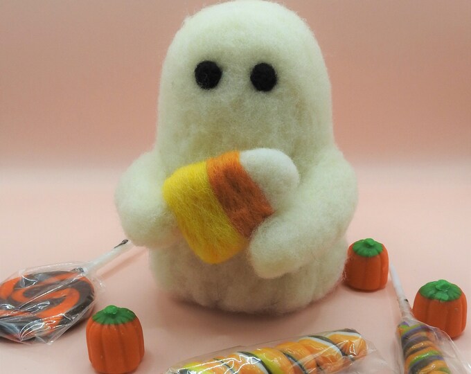 Candy Corn Wool Felted Ghost Cute Ghost Halloween Decoration - Etsy