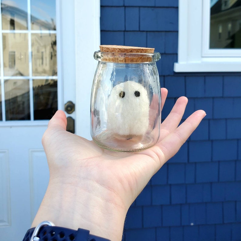 Ghost Specimen in a Jar Creepy Cute Felted Wool Halloween - Etsy