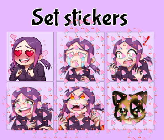 Set 6 Stickers for Twitch Whatsapp.. | Etsy