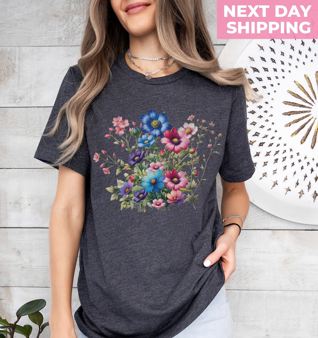 Boho Wildflowers Cottagecore Shirt, Gift for Her, Whimsigoth, Plant ...