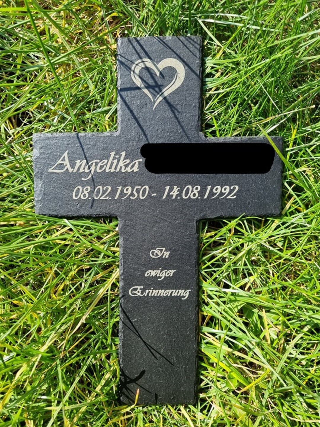 Slate Cross 30 X 20 Cm – Grave Cross With Laser Engraving, Personalized ...