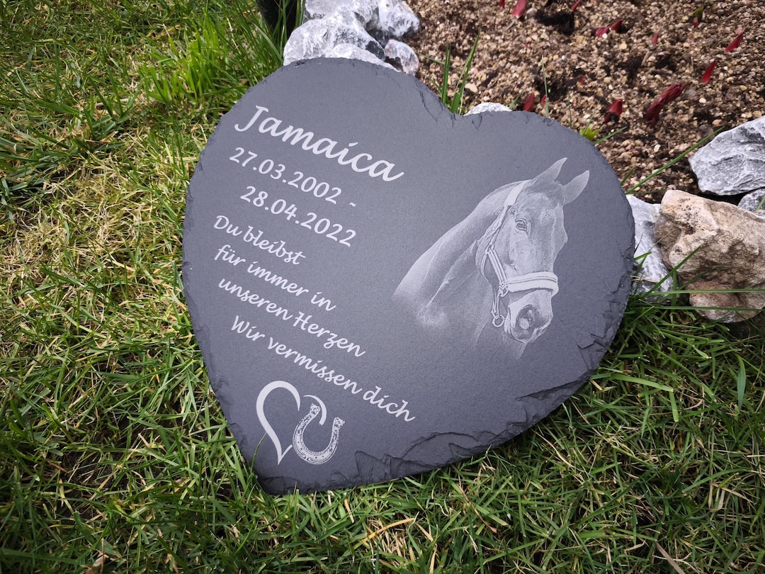 Slate Heart 30 X 30 Cm for Animals (dog, Cat, Horse) With Personalized ...